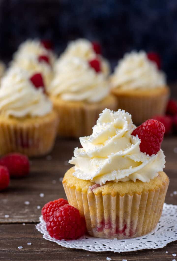 Raspberry Cupcakes with Mascarpone Frosting - This Home Kitchen
