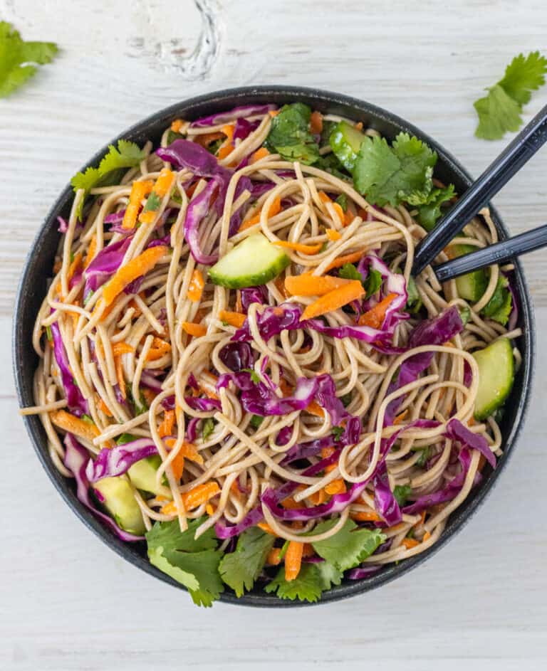 Soba Noodle Salad with Miso Vinaigrette - This Home Kitchen