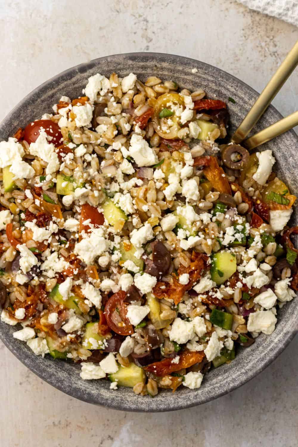 Mediterranean Farro Salad - This Home Kitchen